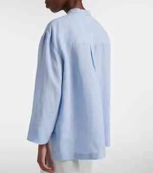 Max Mara Cantico Linen Blouse - Blue