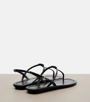 Prada Patent Leather Thong Sandals - Black