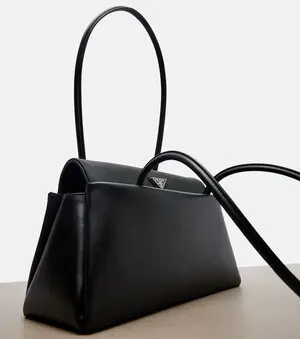 Prada Passage Medium Leather Shoulder Bag - Black