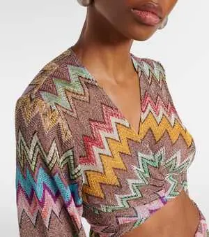 Missoni Zigzag Lame Crop Top - Multicoloured