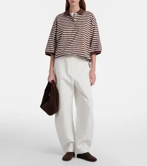 RÓHE Striped Oversized Cotton Polo Shirt