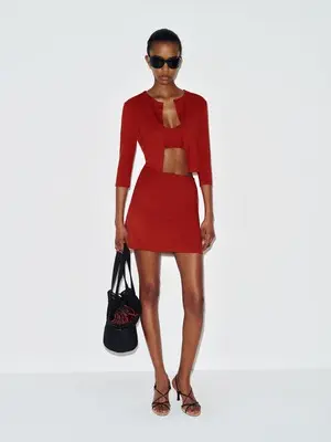 REFORMATION Ava Knit Three Piece Set - Red