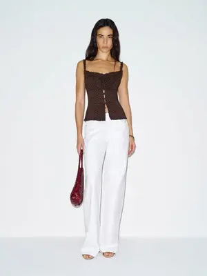 REFORMATION Eveline Sleeveless Top - Brown