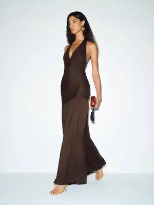 REFORMATION Hugo Knit Maxi Dress - Brown