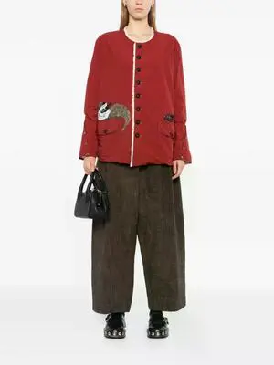 GG IN RED Appliqué Buttoned Jacket
