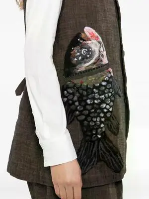 GG IN RED Appliqué Vest