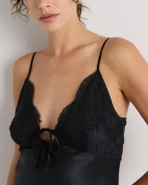 Quince Lace Cutout Cami - Black