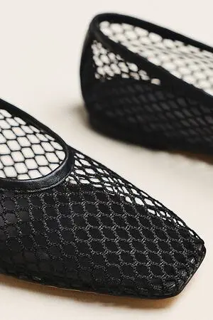 TONY BIANCO Buzz Mesh Ballerina Flats - Black