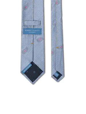 Robert Talbott Paisley Jacquard Necktie - Light Blue