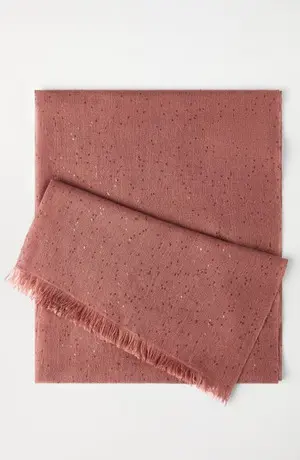 Brunello Cucinelli Cashmere And Silk Diamond Yarn Scarf - Orange