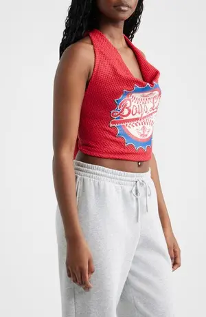 BOYS LIE Graphic Halter Crop Top