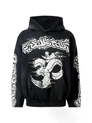 HELLSTAR Graphic Print Hoodie - Black