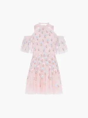 NEEDLE & THREAD Dandelion Ditsy Halter-neck Micro Mini Dress