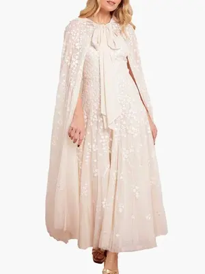 NEEDLE & THREAD Scatter Blossom Hooded Long Cape