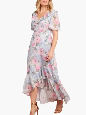 NEEDLE & THREAD Camille’s Garden V-neck Ankle Gown