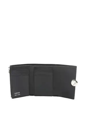 Loewe 2020s Small Anagram Pebble Trifold Leather Wallet - Black