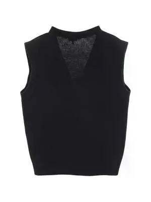 Loewe Anagram Detail Knitted Vest - Black