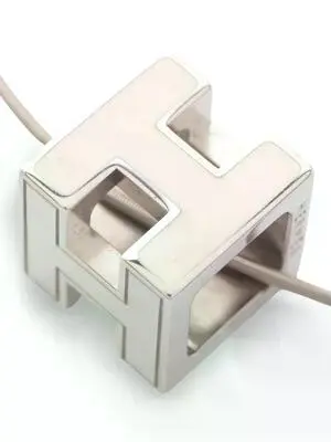 Hermès Cage D'h Cube Necklace - Silver