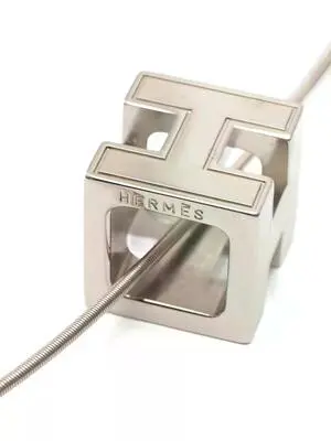 Hermès Cage D'h Cube Necklace - Silver