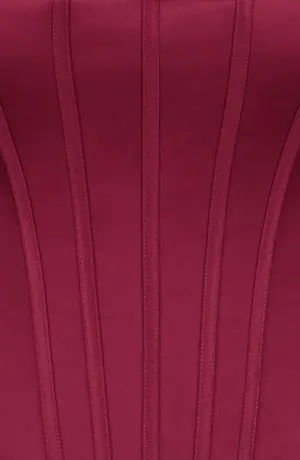 House Of Cb Iman Satin Corset Top - Wine