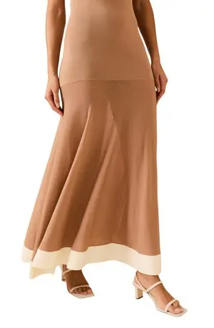 Solid & Striped The Tess Contrast Border Sweater Dress - Camel