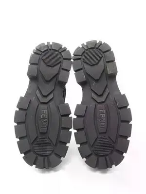 Fendi 2000s Pattern Zip Boots - Black