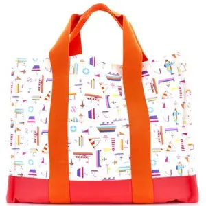 Hermès Petit Chartier Nappy Bag Printed Toile Large