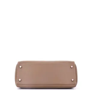 Hermès Kelly Handbag Brown Evercolor With Palladium Hardware 28 - Beige