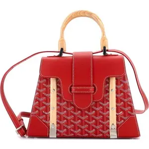 Goyard Saigon Top Handle Bag Coated Canvas With Leather Pm