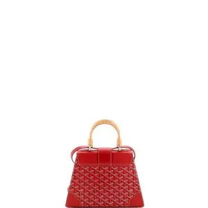 Goyard Saigon Top Handle Bag Coated Canvas With Leather Pm