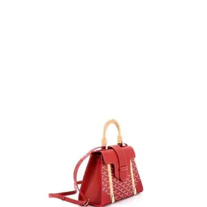 Goyard Saigon Top Handle Bag Coated Canvas With Leather Pm - Red