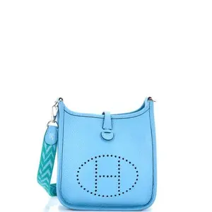 Hermès Evelyne Tpm Bag Clemence Leather Gen Iii - Celeste