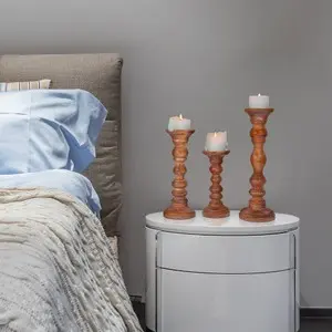 MELA ARTISANS Willow Pillar Candleholder Set