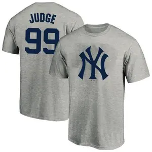 Profile New York Yankees Big & Tall Name & Number T-shirt - Heather Gray
