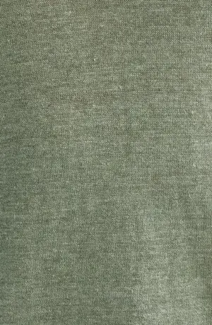 JACK VICTOR Cormack Long Sleeve Crewneck Pullover In Linen & Silk - Sage