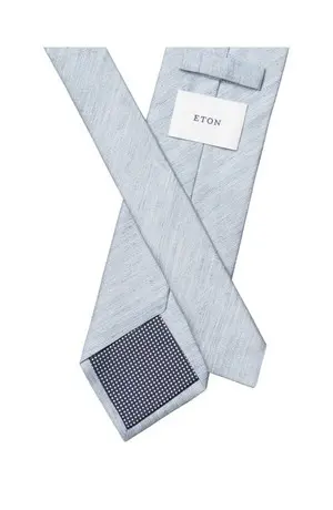 Eton Solid Linen & Silk Tie - Light Blue
