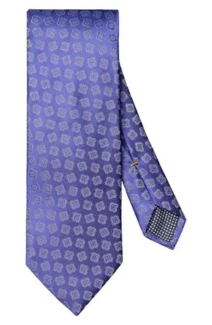 Eton Medallion Silk Neck Tie - Medium Purple