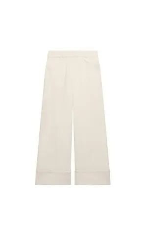 Another Tomorrow Wide Cuff Denim Pants - Ecru