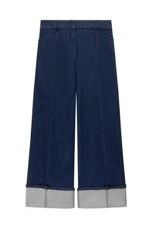 Another Tomorrow Wide Cuff Denim Pants