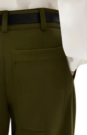 Another Tomorrow Double Face High-waist Wide-leg Pants