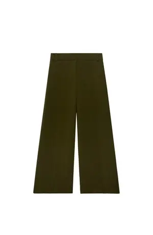 Another Tomorrow Double Face High-waist Wide-leg Pants