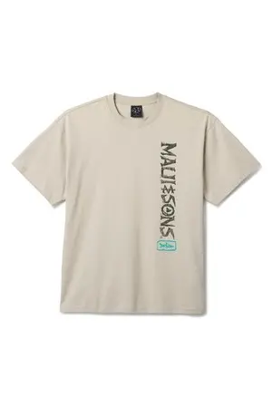 MAUI & SONS Fossil Boxy Fit Cotton Graphic T-shirt - Cement