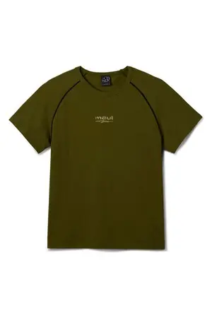 MAUI & SONS Embroidered Logo Raglan Sleeve Cotton T-shirt