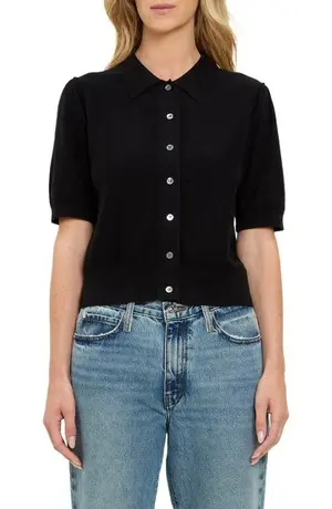 Michael Stars Button-front Knit Shirt - Black