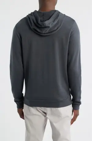 Marine Layer Cotton Blend French Terry Pullover Hoodie - Asphalt Grey