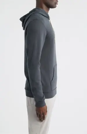 Marine Layer Cotton Blend French Terry Pullover Hoodie - Asphalt Grey