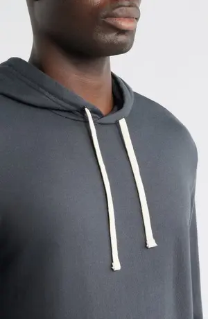 Marine Layer Cotton Blend French Terry Pullover Hoodie - Asphalt Grey