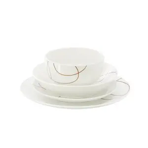 ELAMA Sydney 16 Piece Porcelain Double Bowl Dinnerware Set