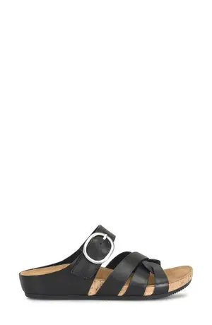 COMFORTIVA Gianna Platform Wedge Slide Sandals - Black
