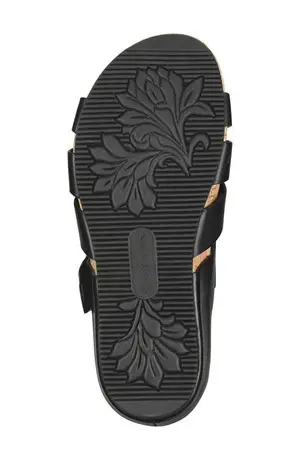 COMFORTIVA Gianna Platform Wedge Slide Sandals - Black